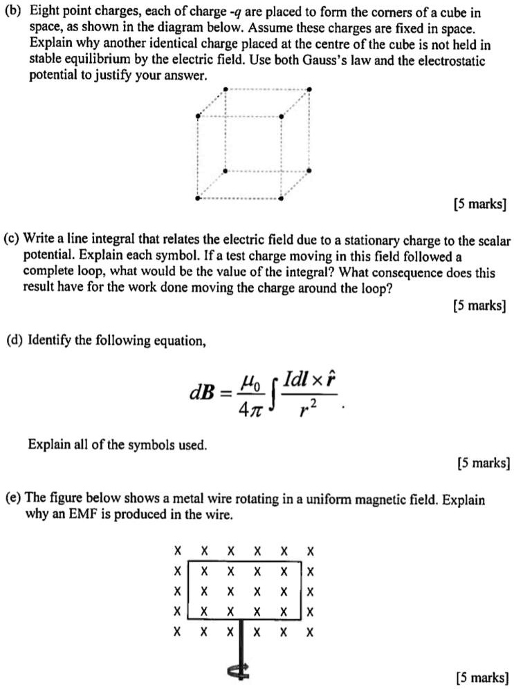 6 eight point charges each of charge q are placed to form the corners ...