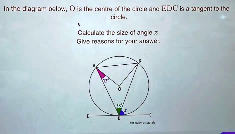 In the diagram below, O is the centre of the circle and EDC is a ...