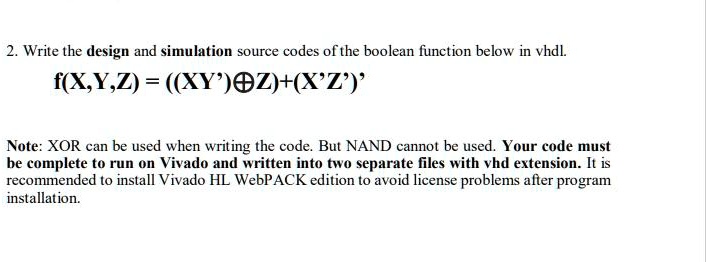 Solved Write The Design And Simulation Source Codes Of The Boolean Function Below In Vhdl Fx