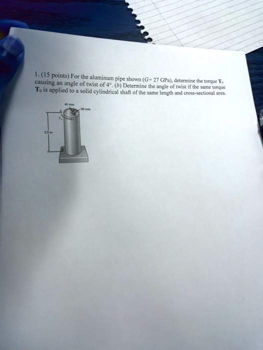 VIDEO solution: For the aluminum pipe shown, with a shear modulus (G ...