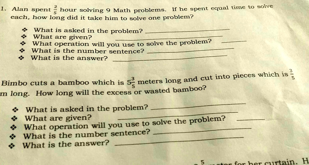 SOLVED: 'pa help ulit thanks If he spent equal time to solve Alan spent ...