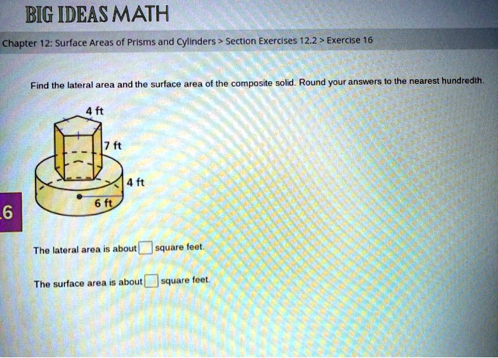 SOLVED: BIG IDEAS MATH Chapter 12: Surface Areas of Prisms and ...