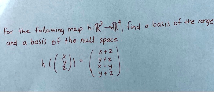 SOLVED: Find the basis of the range for the following map and basis of ...