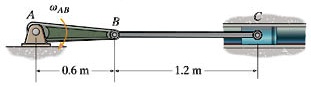 SOLVED: The figure shows a 0.6-meter long horizontal crank AB pin ...