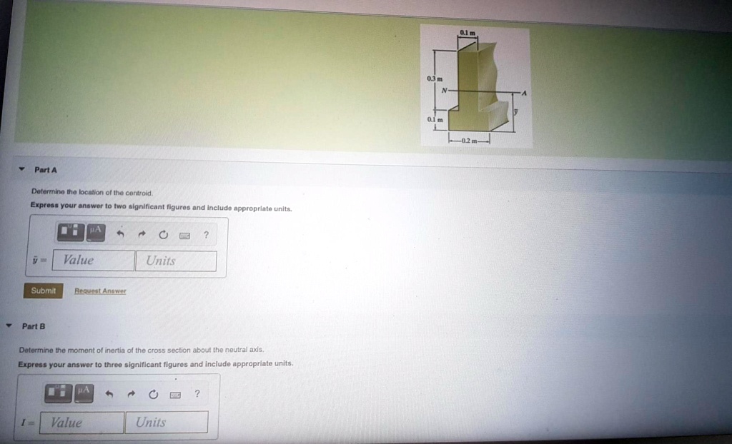 SOLVED: Part A Determine the location of the centroid. Express your answer to two significant ...