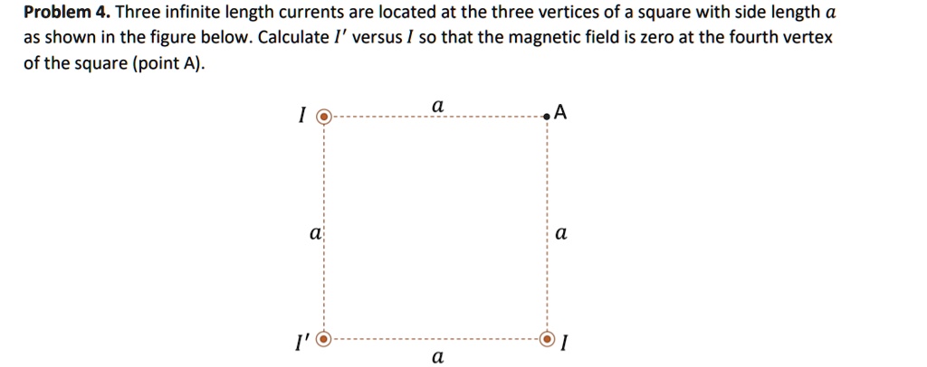 SOLVED: Problem 4. Three infinite length currents are located at the ...