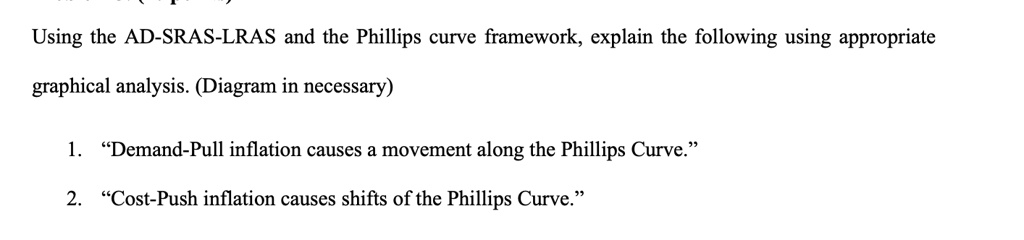 SOLVED: Using the AD-SRAS-LRAS and the Phillips curve framework, explain the following using ...