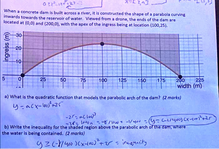 SOLVED: When a concrete dam is built across a river, it is constructed ...