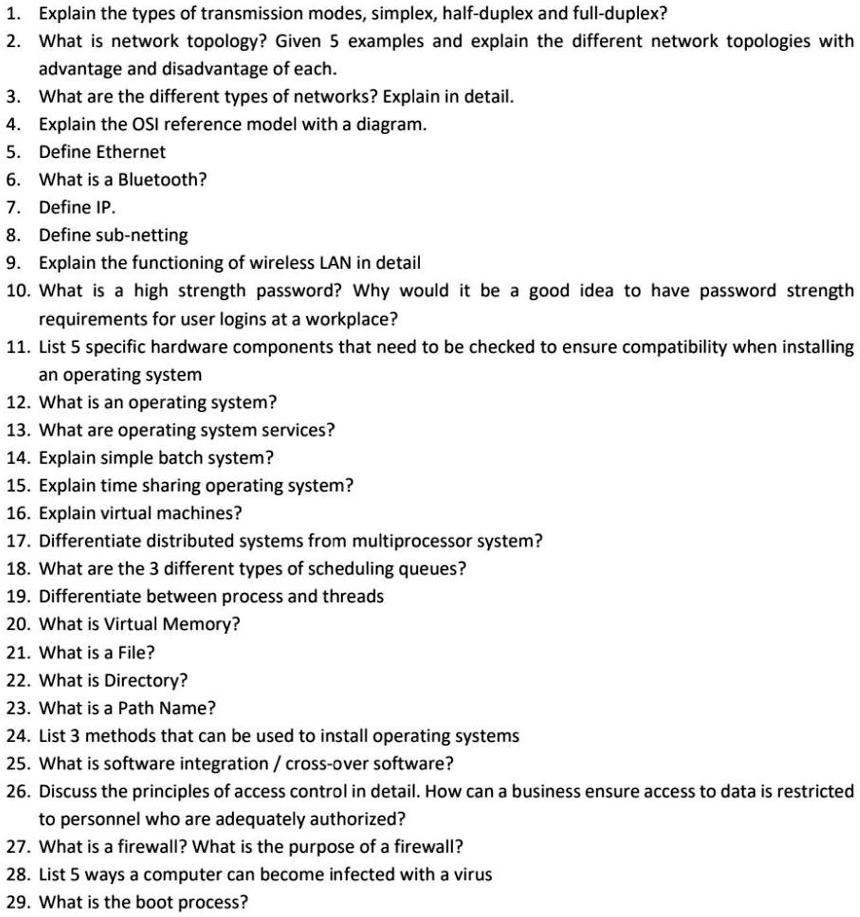 SOLVED: Explain the types of transmission modes, simplex, half-duplex and full-duplex? What is ...