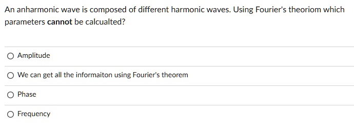 An anharmonic wave is composed of different harmonic waves. Using ...