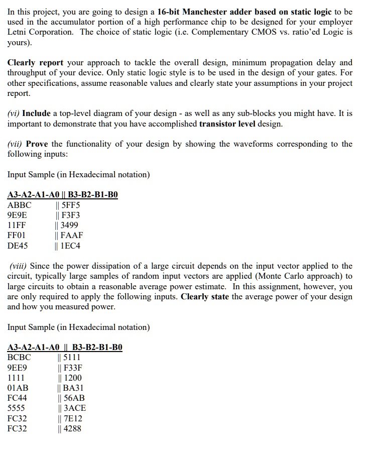 SOLVED: In this project, you are going to design a 16-bit Manchester ...