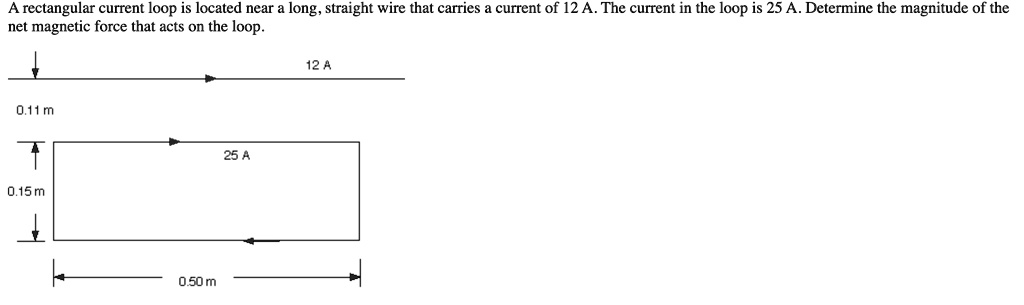 SOLVED: A rectangular current loop is located near a long, straight ...