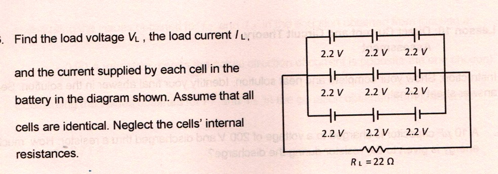 SOLVED: Find the load voltage V the load current HF 2.2 V 2.2 V 2.2 V ...