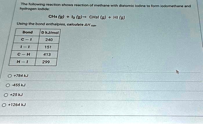 [GET ANSWER] The following reaction shows reaction of methane with ...