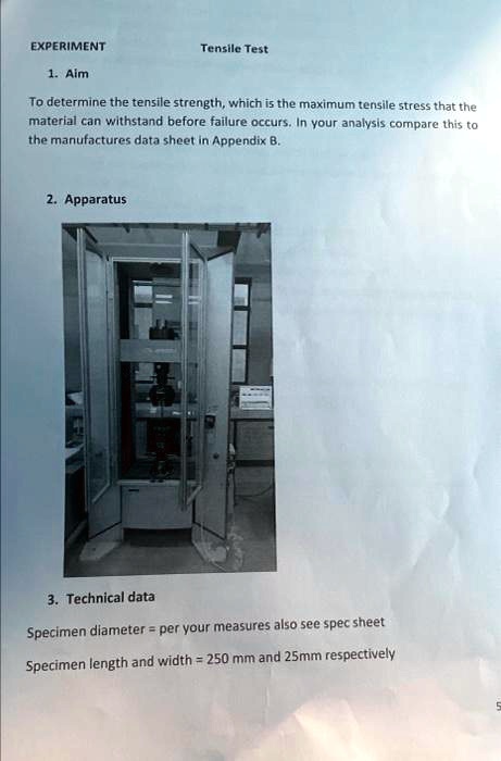 experiment tensile test 1aim to determine the tensile strength which is ...