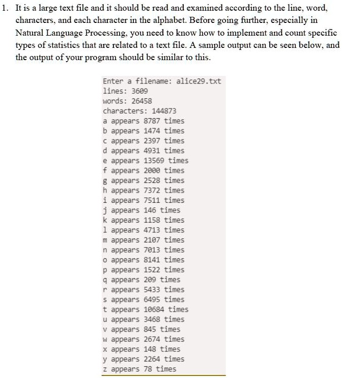 It is a large text file and it should be read and examined according to ...