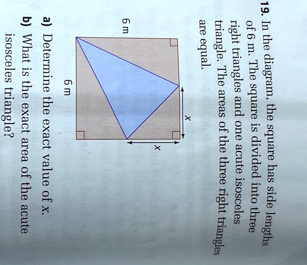 in the diagram the square has side lengths of 6m the square is divided ...