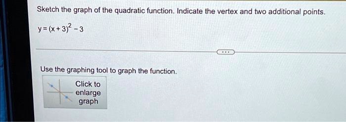 SOLVED: Sketch the graph of the quadratic function. Indicate the vertex and two additional ...