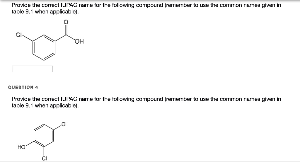 SOLVED:Provide the correct IUPAC name for the following compound ...