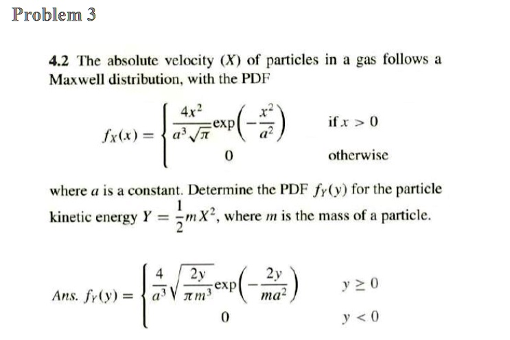 problem 3 42 the absolutc velocity of particles in gas follows maxwell ...