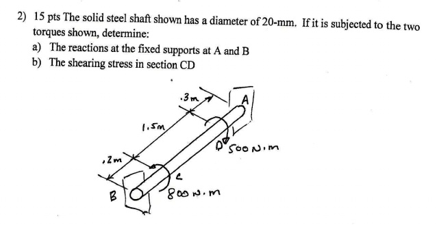 SOLVED: Please show all steps and calculations and diagrams. 2) 15 pts ...