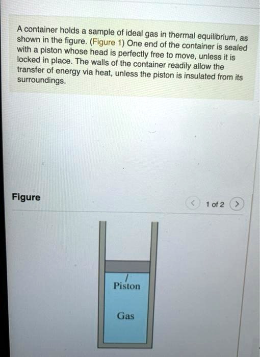 [GET ANSWER] A container holds a sample of ideal gas in thermal equilibrium, as shown in the ...