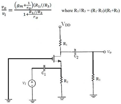 The following figure shows an amplifier with an N-channel enhancement-type MOSFET. Assume that ...