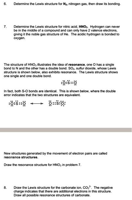 6. Determine the Lewis structure for N?, nitrogen gas, then draw its ...