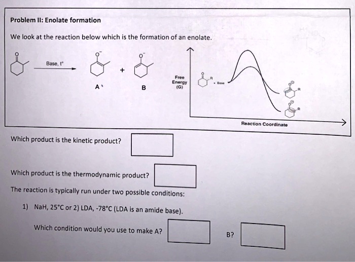 Problem II: Enolate formation We look at the reaction below which is ...