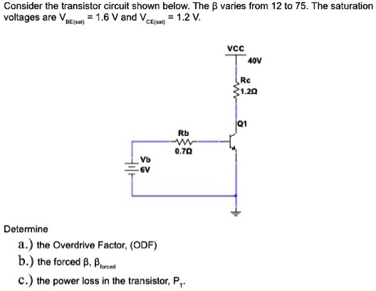 Consider the transistor circuit shown below. The β varies...
