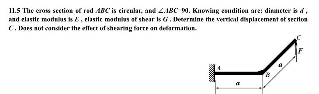 SOLVED: 11.5 The cross section of rod ABC is circular, and ABC = 90Â ...