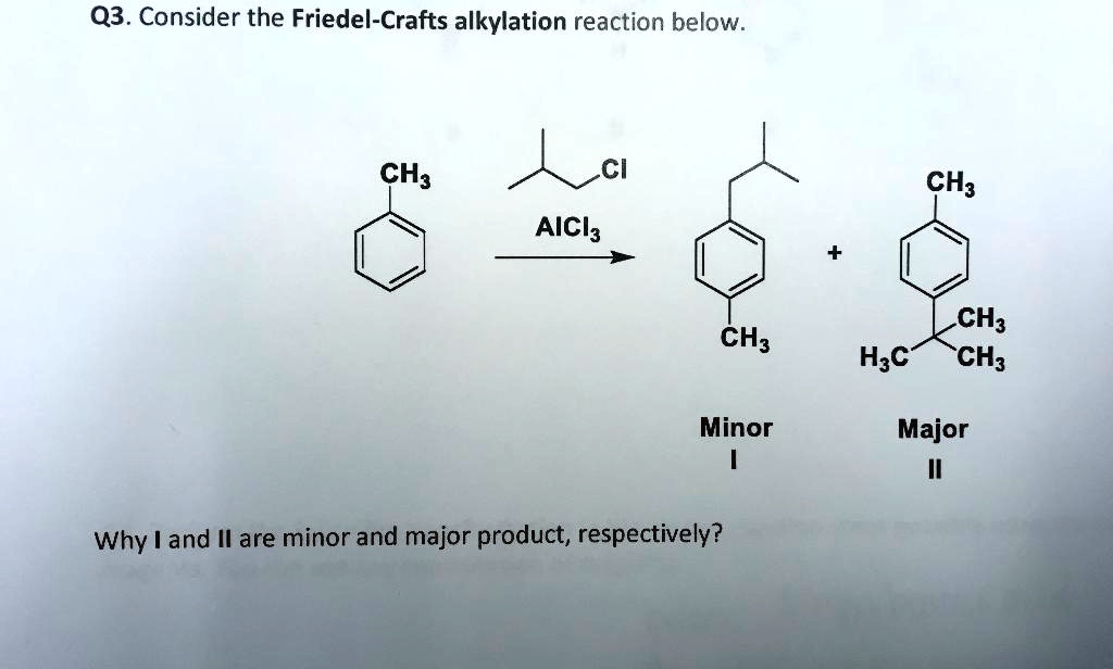 Q3. Consider the Friedel-Crafts alkylation reaction below. CH3 CI AICI3 ...