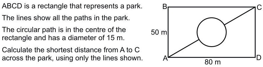 ABCD is a rectangle that represents a park. The lines show all the ...
