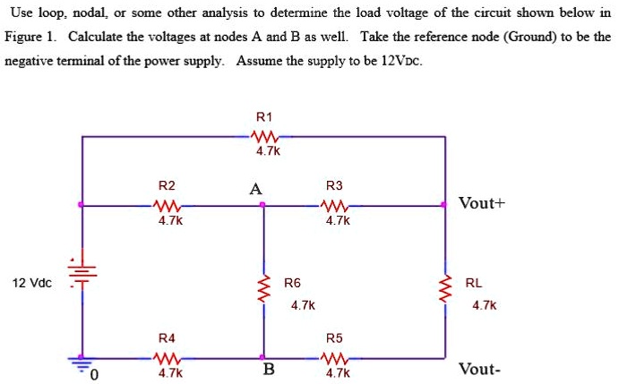 please put the steps use loop nodal or some other analysis to determine the load voltage of the ...
