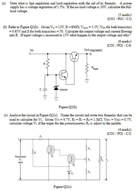 SOLVED: (a) State what is line regulation and load regulation with the aid of its formula. A ...