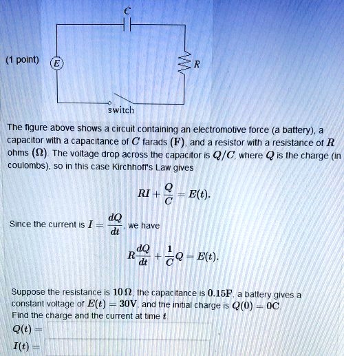 point switch the figure above shows circuit containing an electromotive force a battery ...