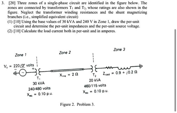 SOLVED: [20] Three Zonet single-phase circuit are identified in the figure below. The zones are ...