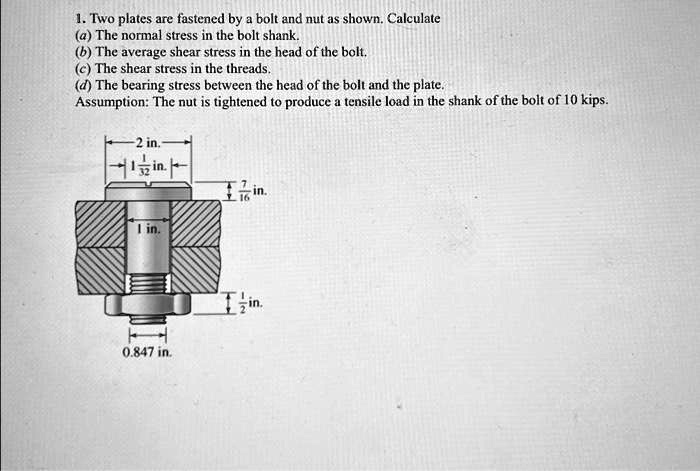 VIDEO solution: 1.Two plates are fastened by a bolt and nut as shown ...