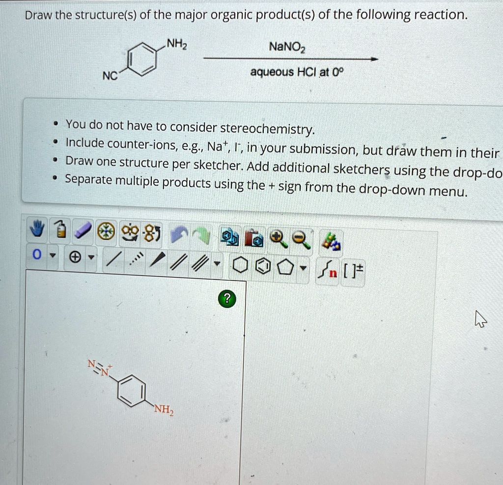 Draw the structure(s) of the major organic product(s) of the following ...