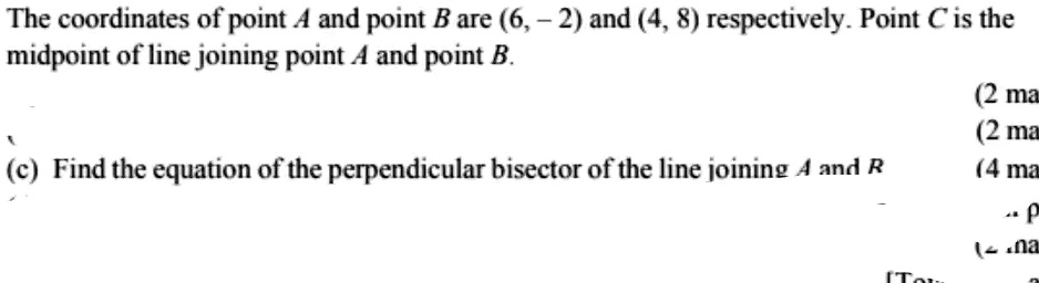 The coordinates of point A and point B are (6, -2) and (4, 8 ...
