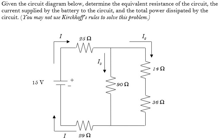 SOLVED: Given the circuit diagram below, determine the equivalent resistance of the circuit; the ...