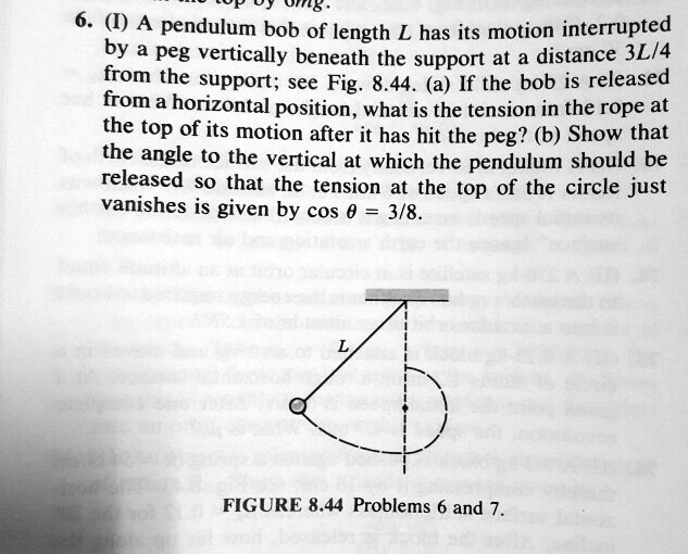 SOLVED: (I) A pendulum bob of length L has its motion interrupted by ...