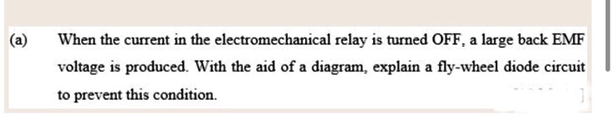 (a) When the current in the electromechanical relay is...