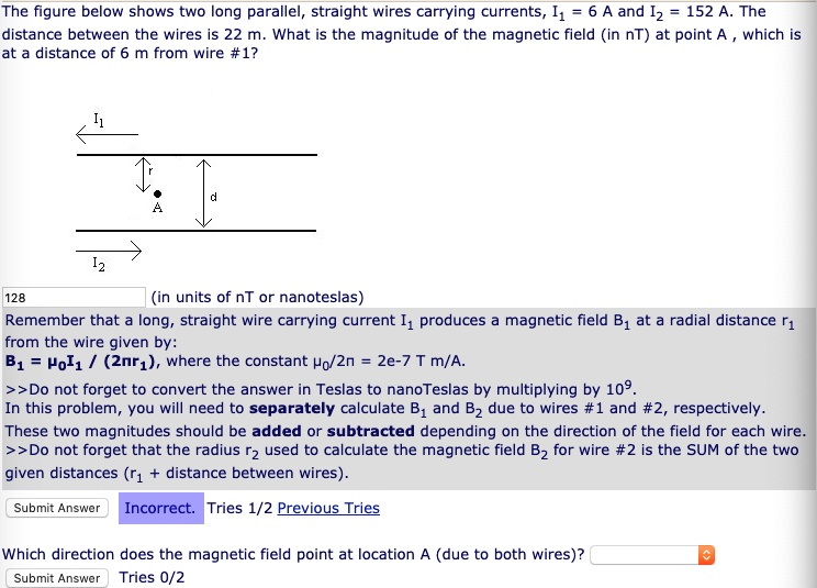 SOLVED: The figure below shows two long parallel, straight wires ...