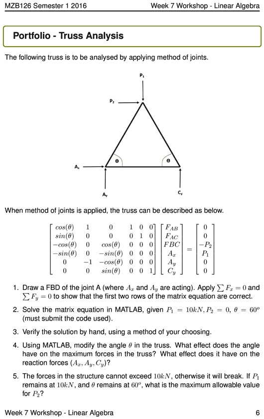MZB126 Semester 12016 Week 7 Workshop - Linear Algebra Portfolio ...