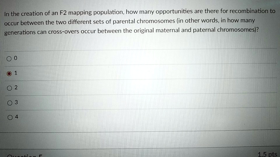 in the creation of an f2 mapping population how many opportunities are ...