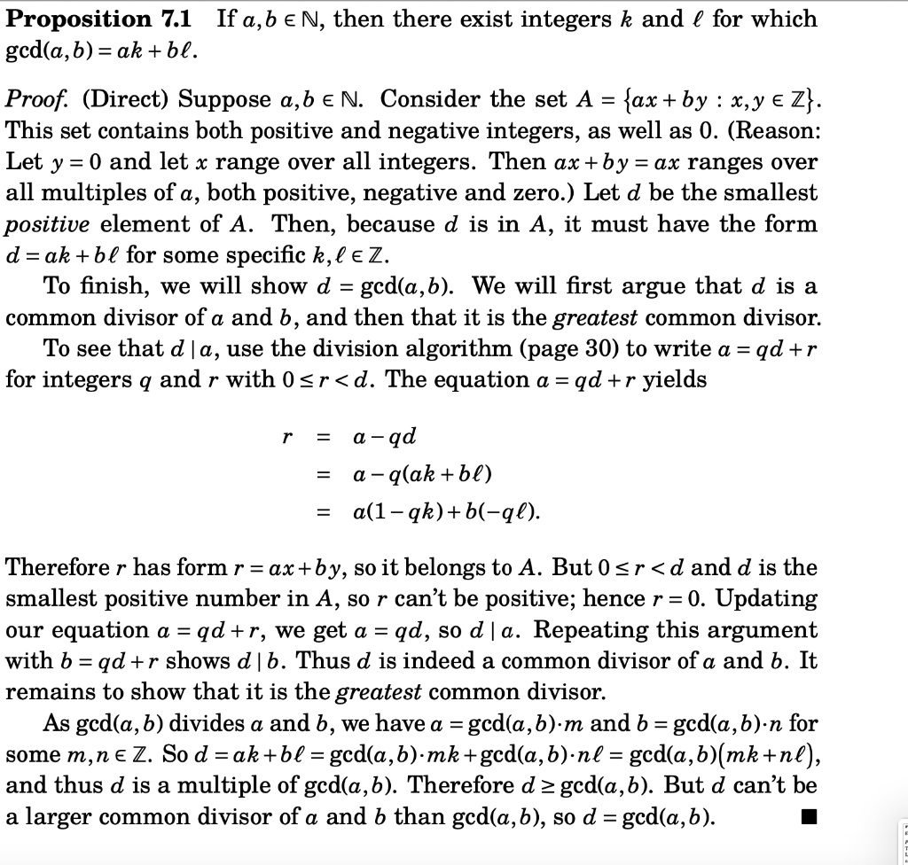 SOLVED Proposition 7 1 If A b N Then There Exist Integers K And solved-proposition-7-1-if-a-b-n-then-there-exist-integers-k-and