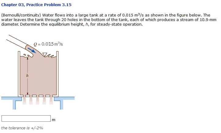 Chapter 03, Practice Problem 3.15 (Bernoulli/continuity) Water flows ...
