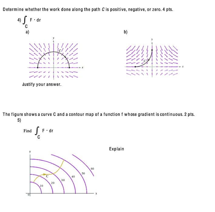 SOLVED: Determine whether the work done along the path € is positive ...