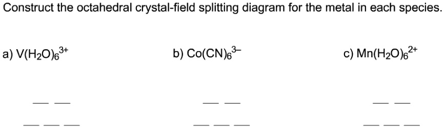 VIDEO solution: ' Construct the octahedral crystal-field splitting ...
